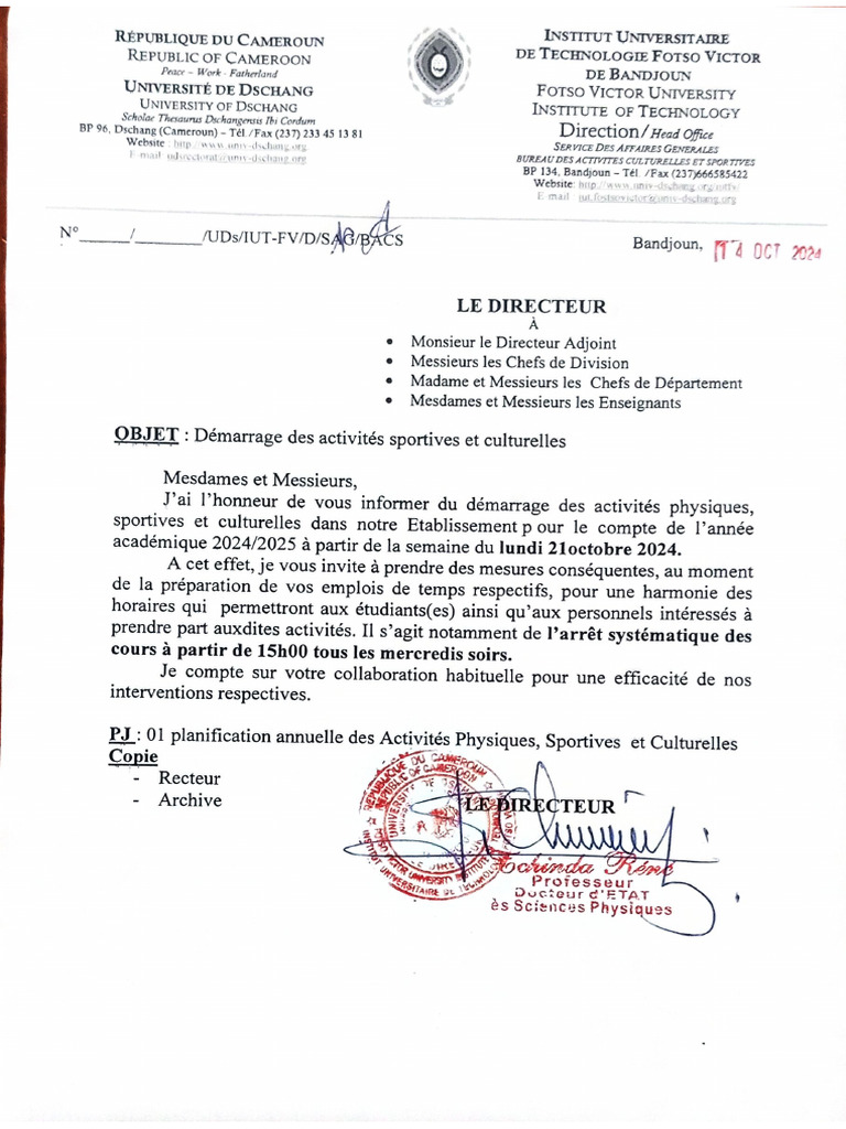 Communiqué Lancement APSC 2024 IUT FV | PDF