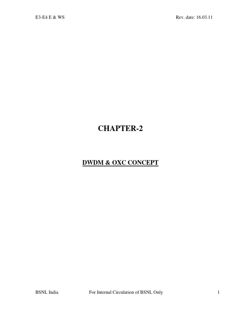 CH2-E3-E4 EWS DWDM & OXC Concepts - TEXT | PDF | Wavelength Division Multiplexing | Computer Network