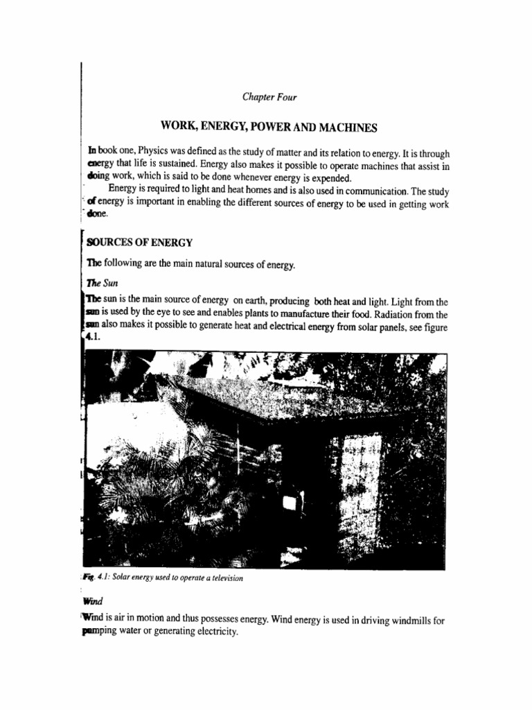 Work, Energy, Power and Machines | PDF