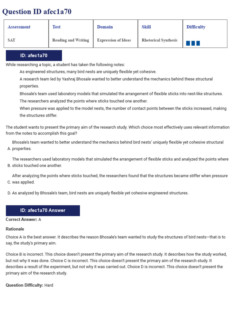 SAT questions english practice with answers | PDF | Sat | Biogeography