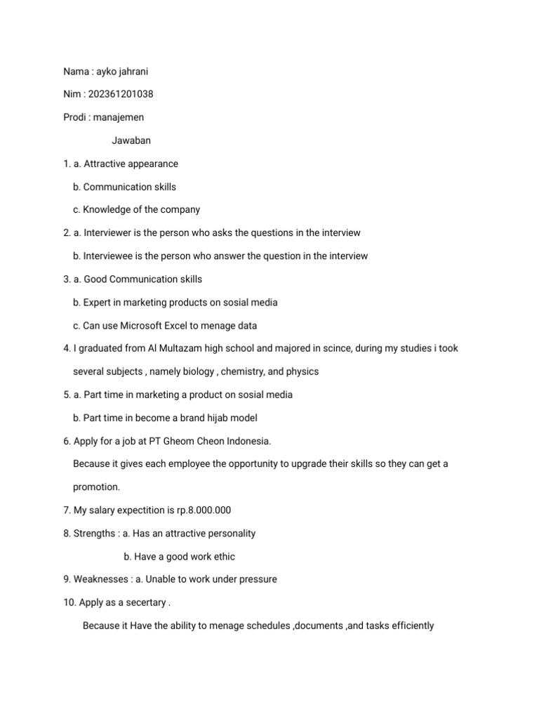 Tugas Ayko MR Dasa | PDF | Career & Growth