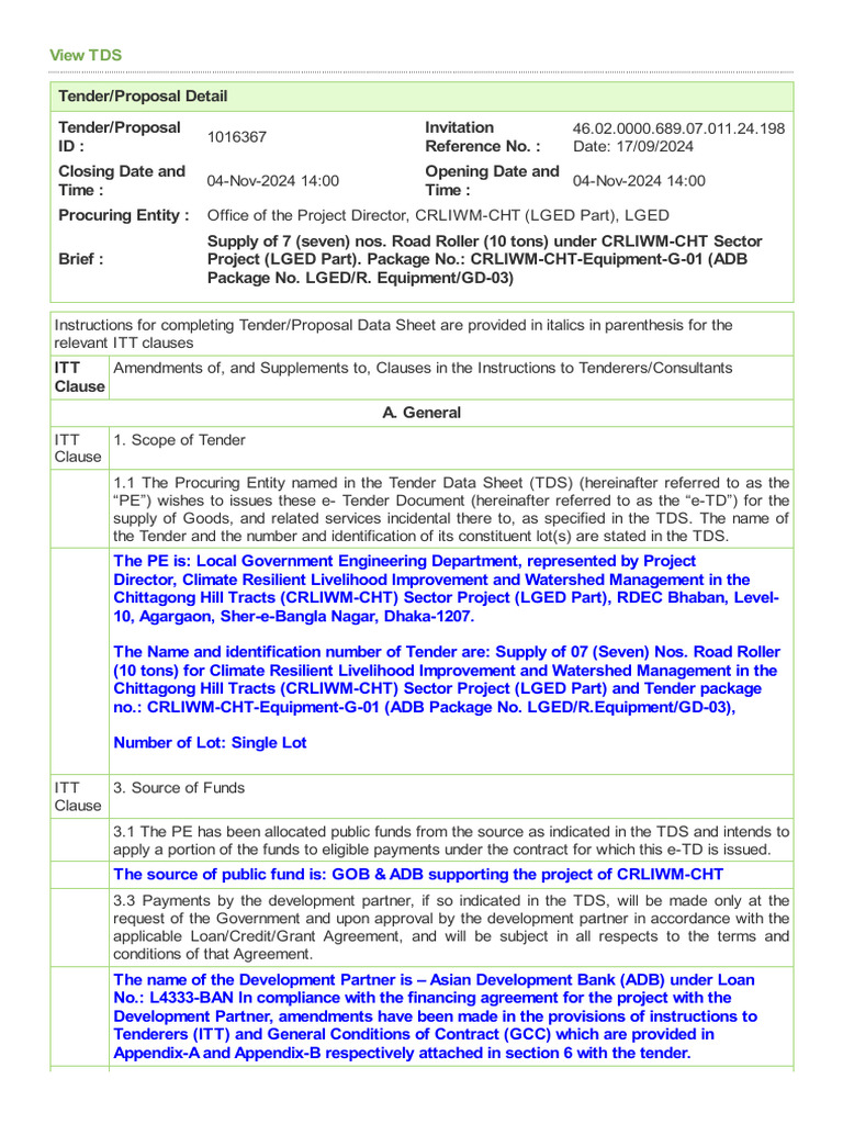 Section2 - Tender Data Sheet | PDF | Joint Venture