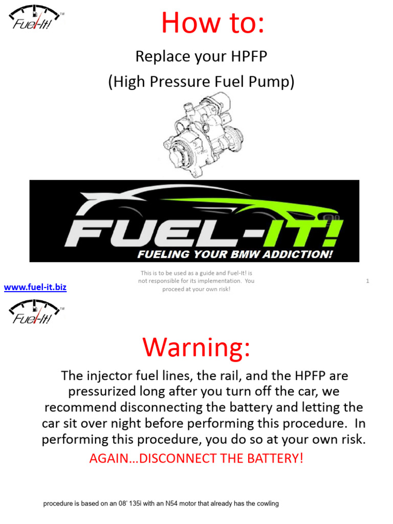 Replace the HPFP | PDF | Throttle | Vehicle Parts