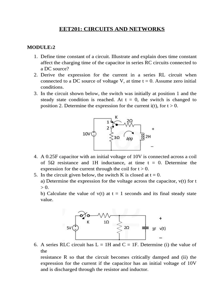 Module 2 qns | PDF | Electrical Network | Inductor