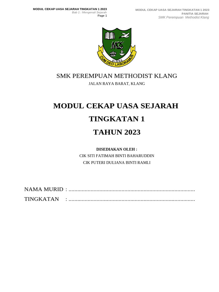 Full - Modul Sej T1 2023 | PDF