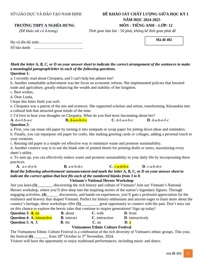 402 Đáp Án | PDF | Neil Armstrong | Apollo 11