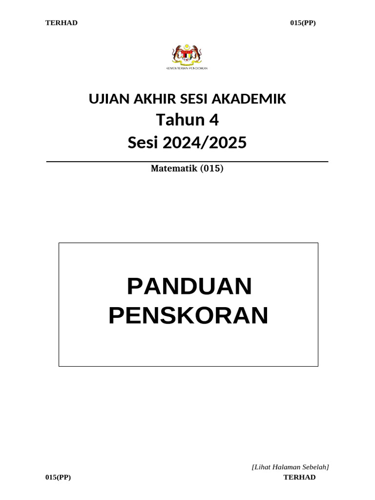Template Penskoran Uasa Tahun 4 | PDF