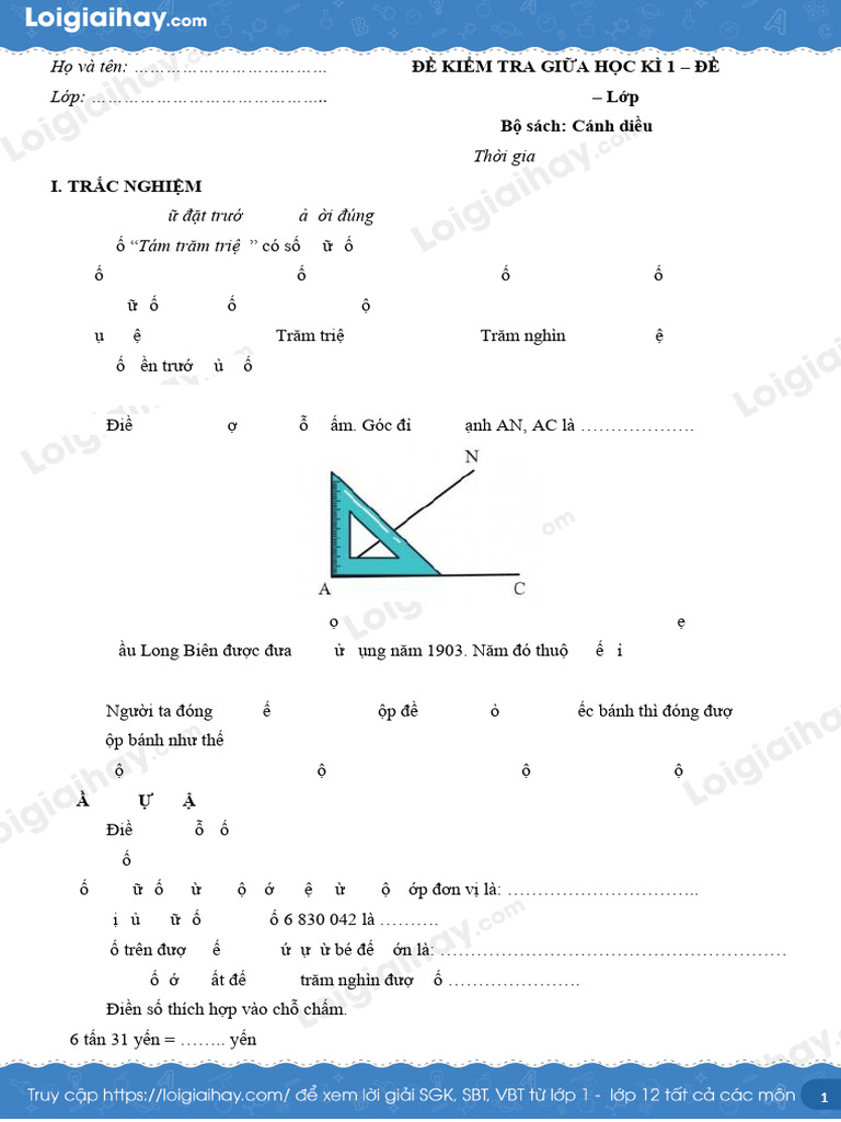 De Kiem Tra Giua Hoc Ki 1 Toan 4 Canh Dieu de So 2 1696491775 | PDF