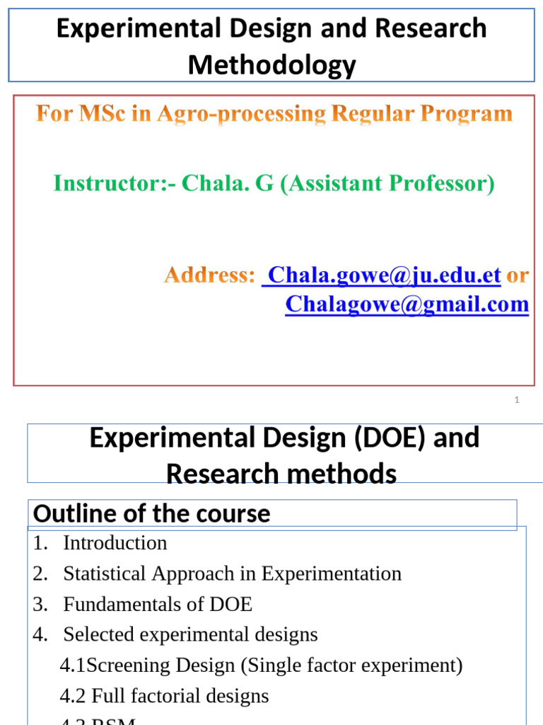 Experimental Design and Research Methods | PDF | Experiment ...