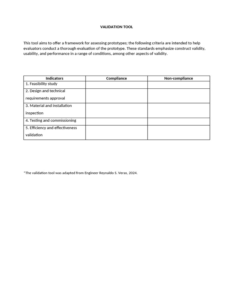 Validation Tool | PDF | Technology & Engineering Validation Tool | PDF | Technology & Engineering