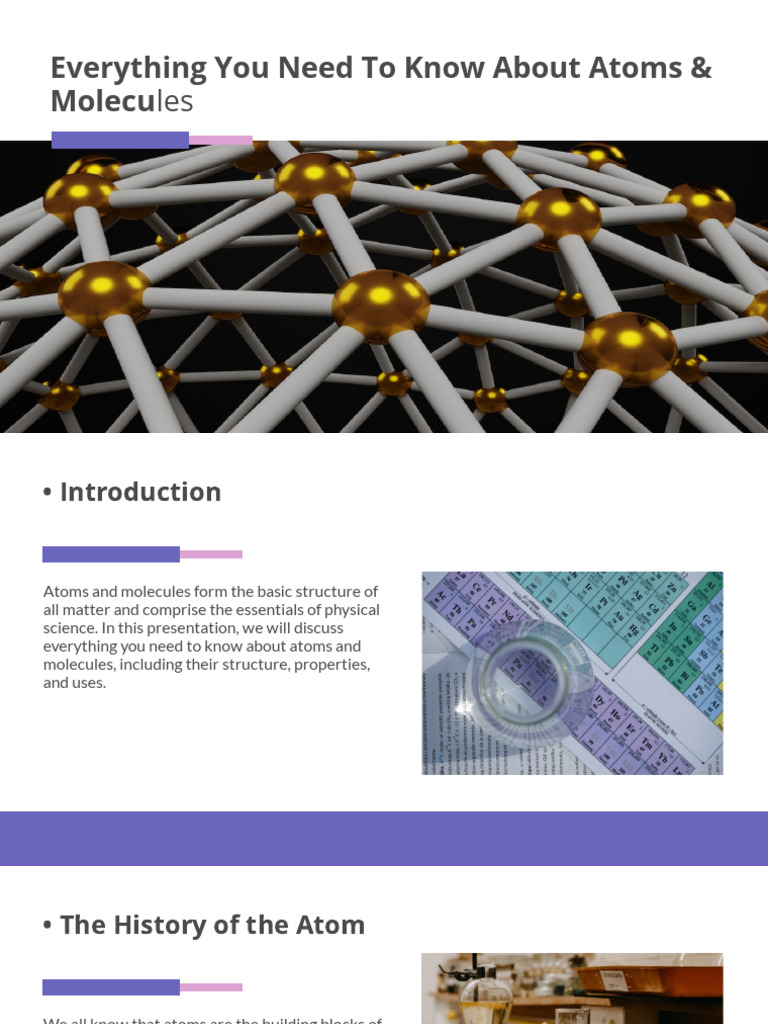 Everything You Need To Know About Atoms Molecules | PDF