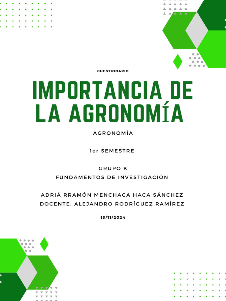 Fundamentos U3 A3 Cuestionario Adrián Menchaca | PDF | Agricultura ...