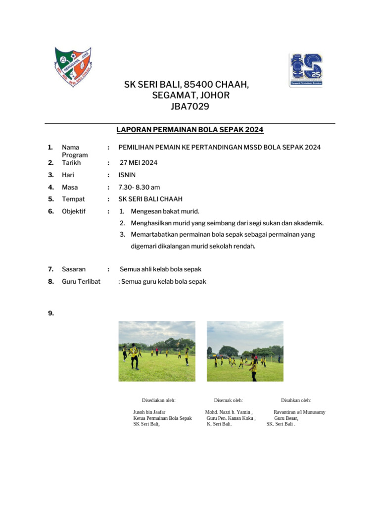 Laporan Bola Sepak | PDF