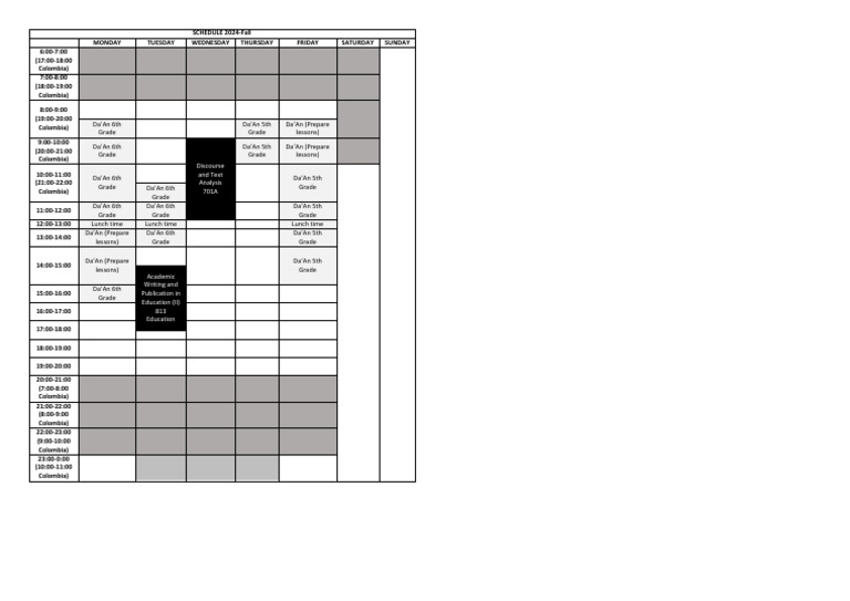 Schedule 2024-Fall | PDF