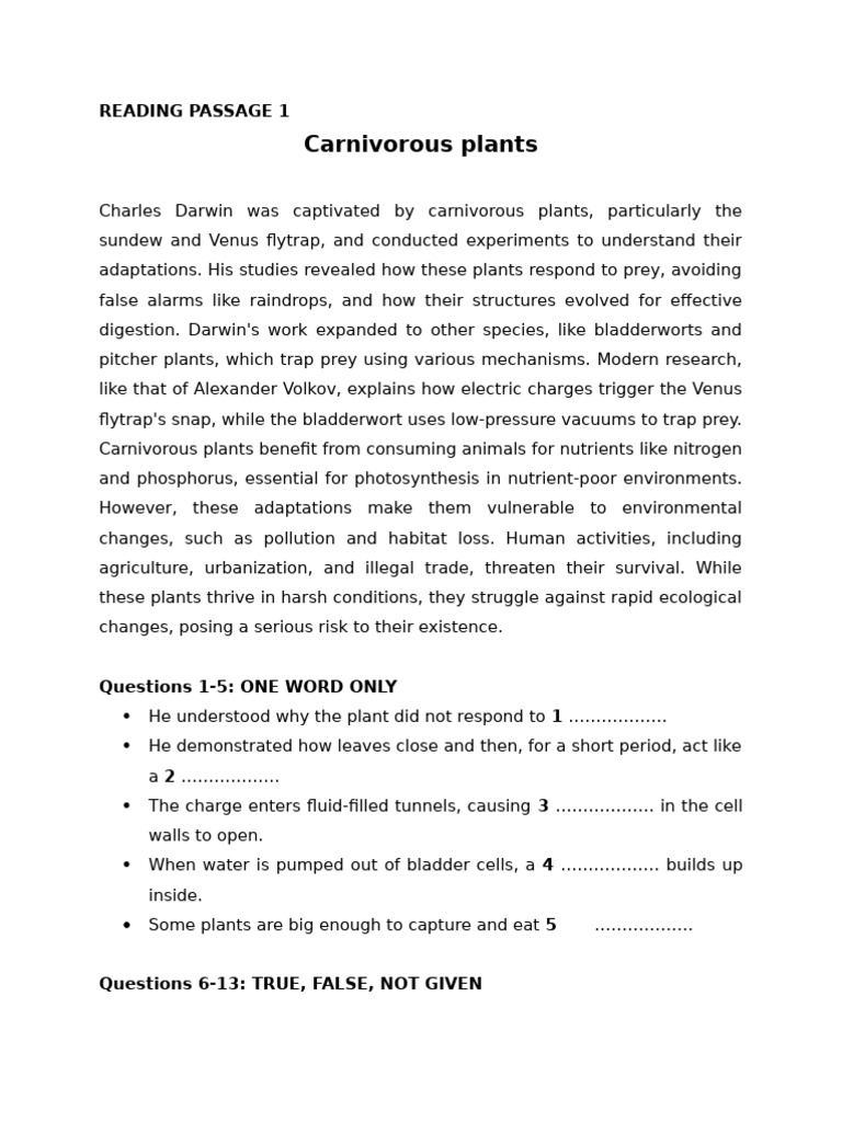 Carnivorous Plants | PDF