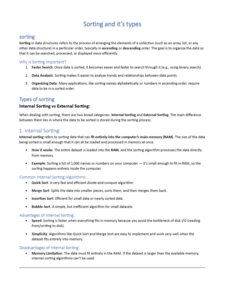 SORTING SINGLE PAGE | PDF | Computer Data Storage | Time Complexity SORTING SINGLE PAGE | PDF | Computer Data Storage | Time Complexity