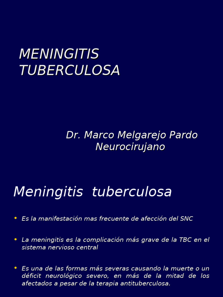 Meningitis Tuberculosa: Diagnóstico y Tratamiento | PDF | Meningitis ...