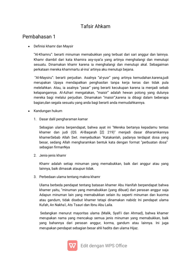 ASAS Tafsir Ahkam | PDF