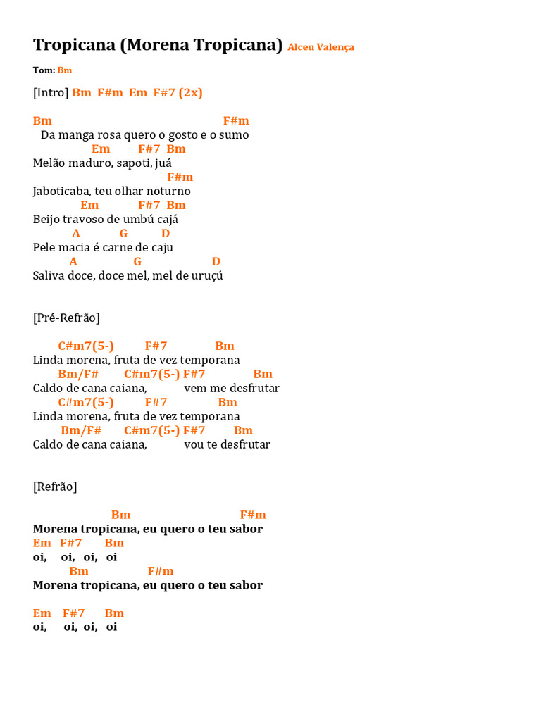 Morena Tropicana - Cifra | PDF