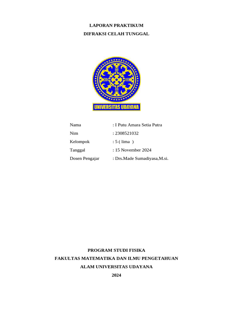 Laprak Ekspe CELAH TUNGGAL | PDF