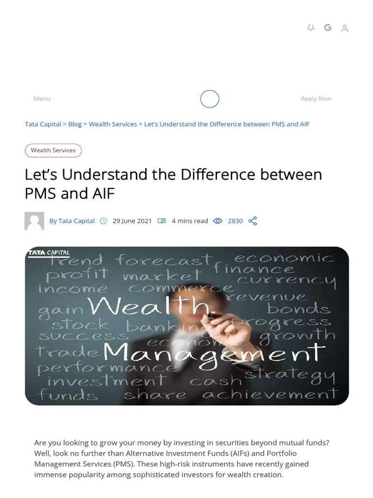 AIF Vs PMS - Understand The Difference Between PMS and AIF | PDF ...