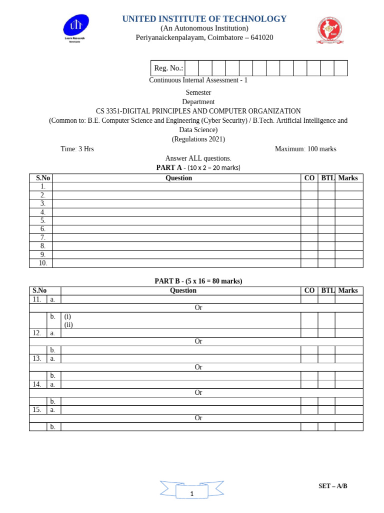 Uit-Cia-Qp Template-Updated | PDF | Information Technology | Cognition