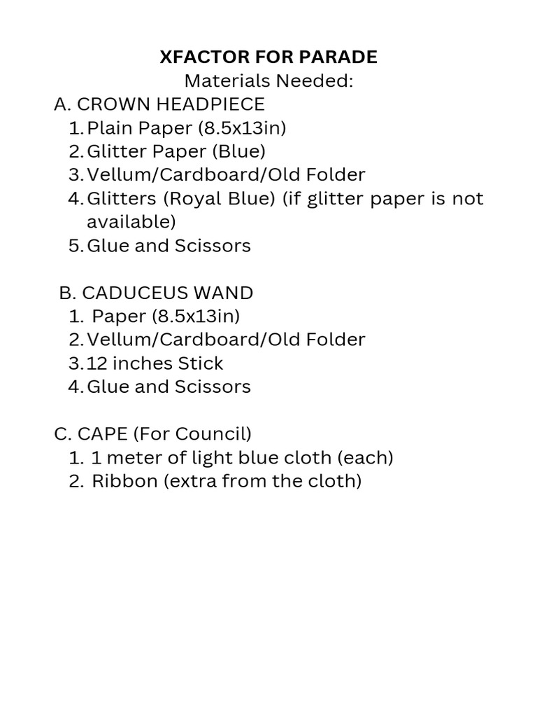 Xfactor Printable | PDF