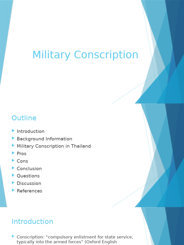 410 Ajarn David Military Conscription Presentation | PDF
