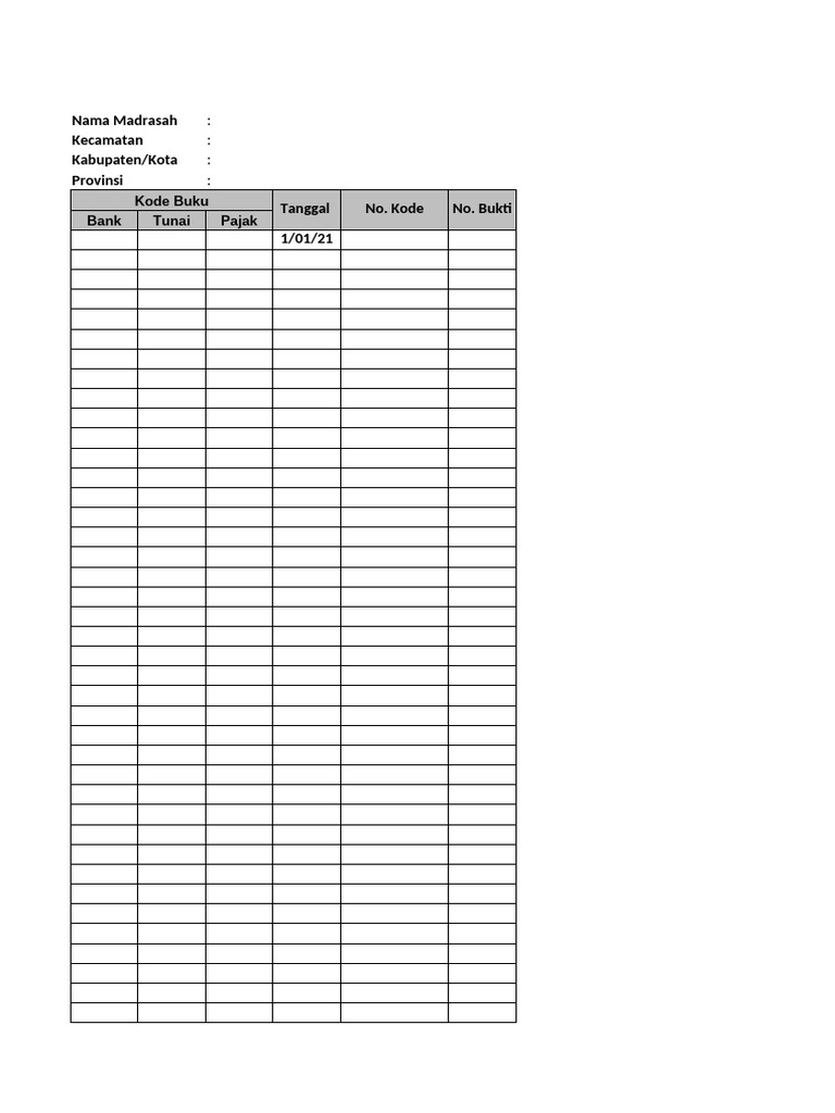 Simulasi BKU - Lengkap Jan - Des - Semi Otomatis Dari Excel | PDF