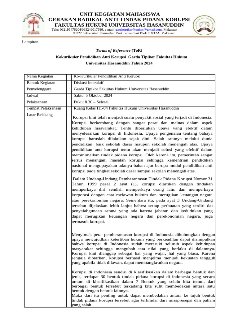 Tor 7 Bentuk Korupsi | PDF