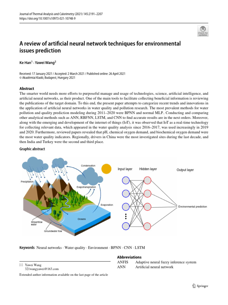 A Review of Artificial Neural Network Techniques For Environmental Issues | PDF | Artificial ...