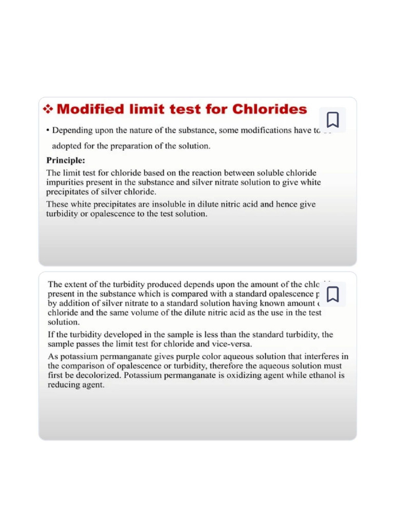 Modified Limit Test For Chloride and Sulphate | PDF