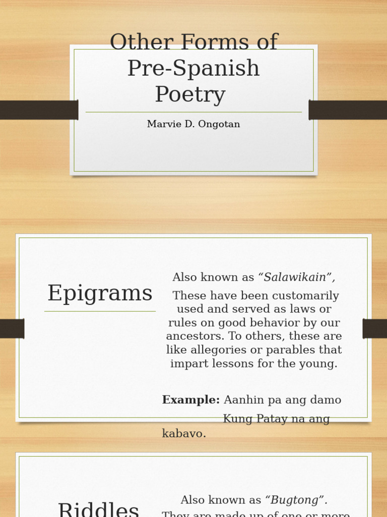 Other Forms of Pre-Spanish Poetry | PDF | Foreign Language Studies | Poetry