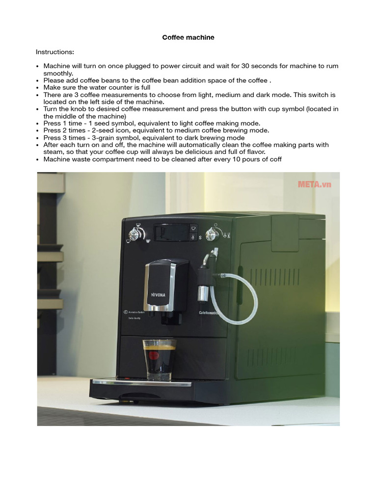 Coffee Machine Instructions | PDF