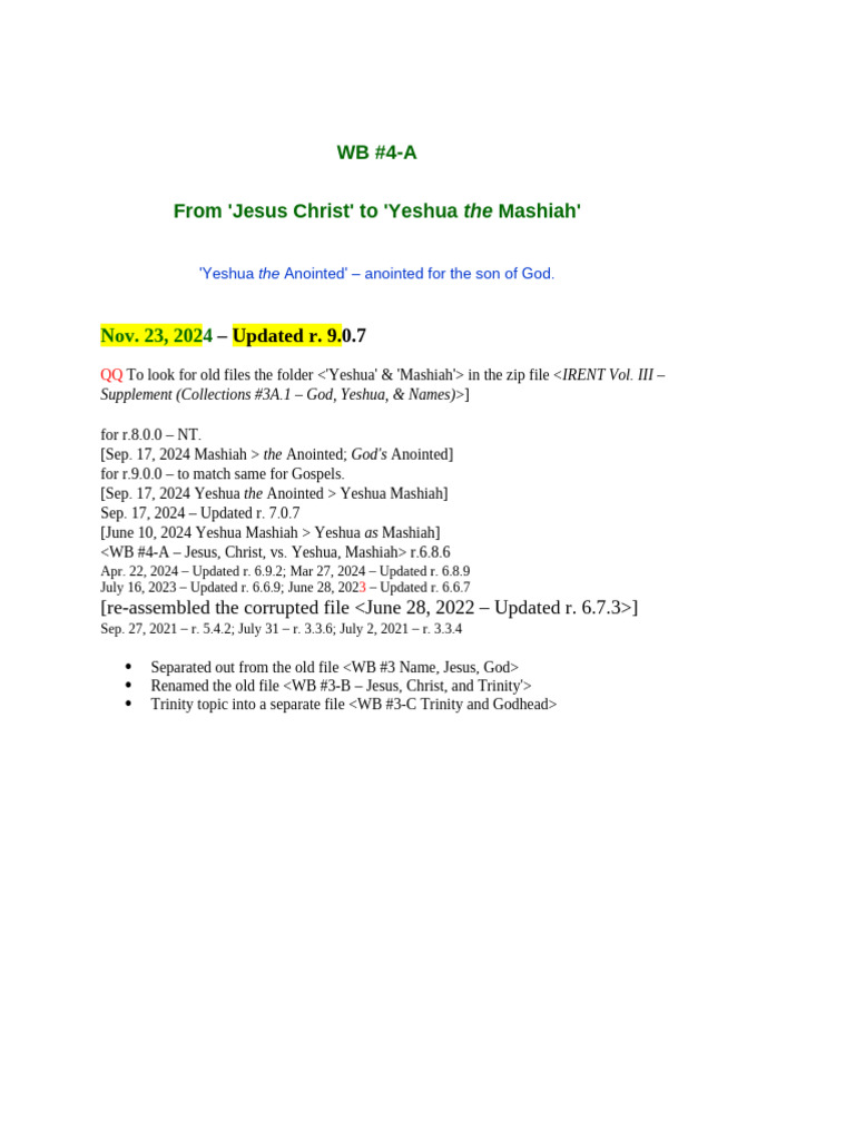 @walk Through The Bible #4-A - From Jesus Christ To Yeshua The Mashiah ...