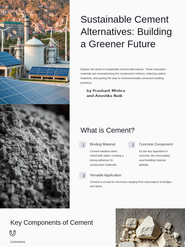Sustainable Cement Alternatives Guide | PDF | Cement | Concrete