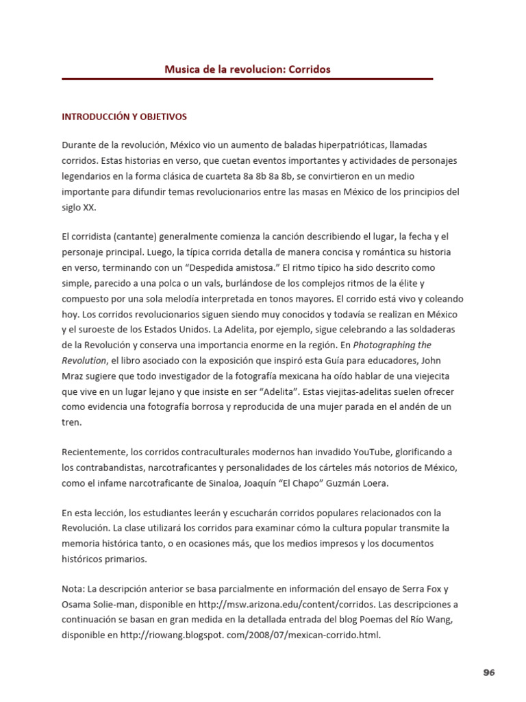 Corridos in Spanish | PDF | Corrido | México