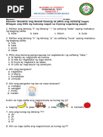 Grade 1 - Mathematics - 1ST PERIODICAL TEST 2018 TAGALOG | PDF