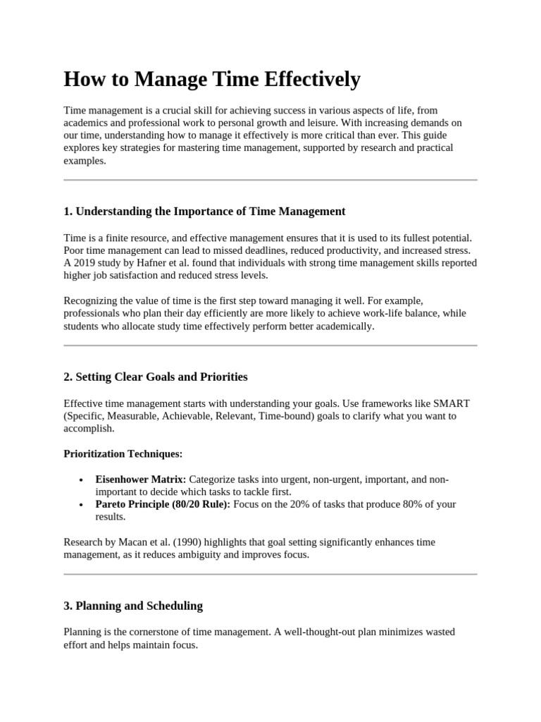 Mastering Time Management Strategies | PDF | Time Management ...