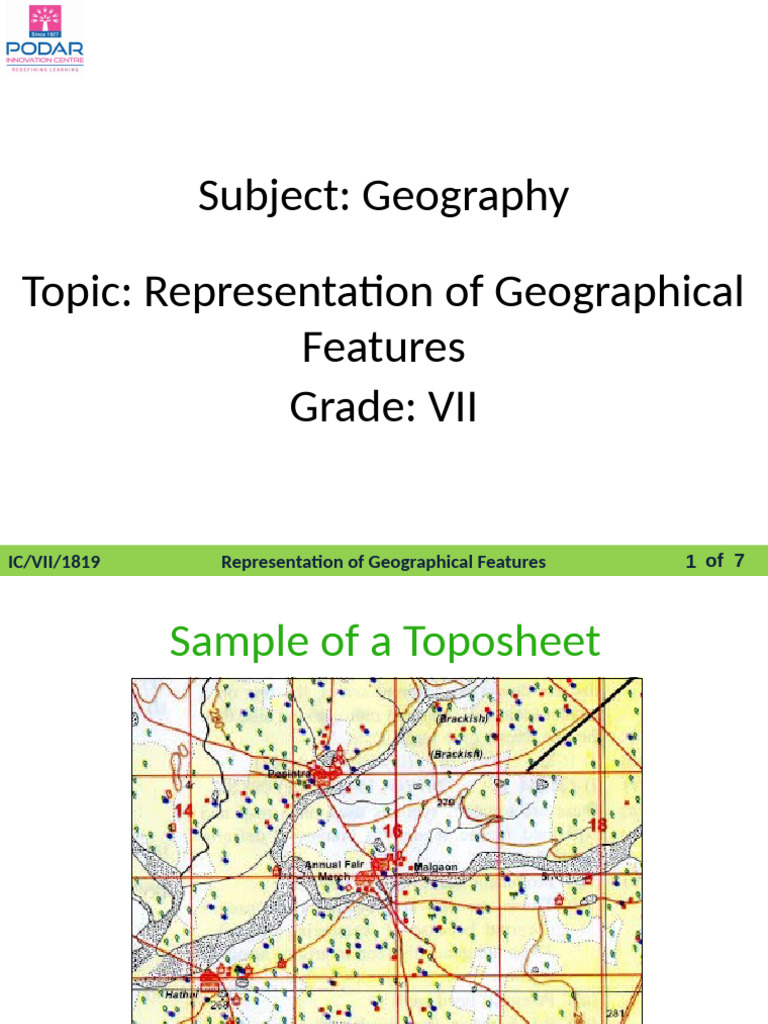 1 - ICSE - VII - Geog - Representation of Geographical Features - 1 ...