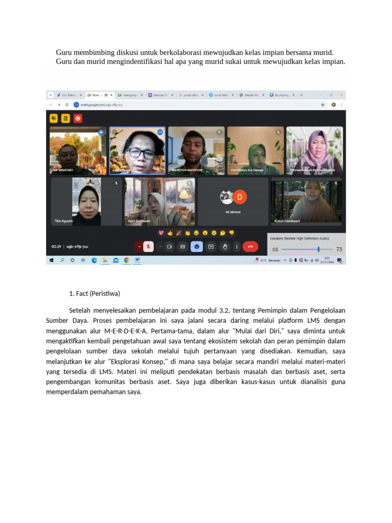 Guru Membimbing Diskusi Untuk Berkolaborasi Mewujudkan Kelas Impian ...