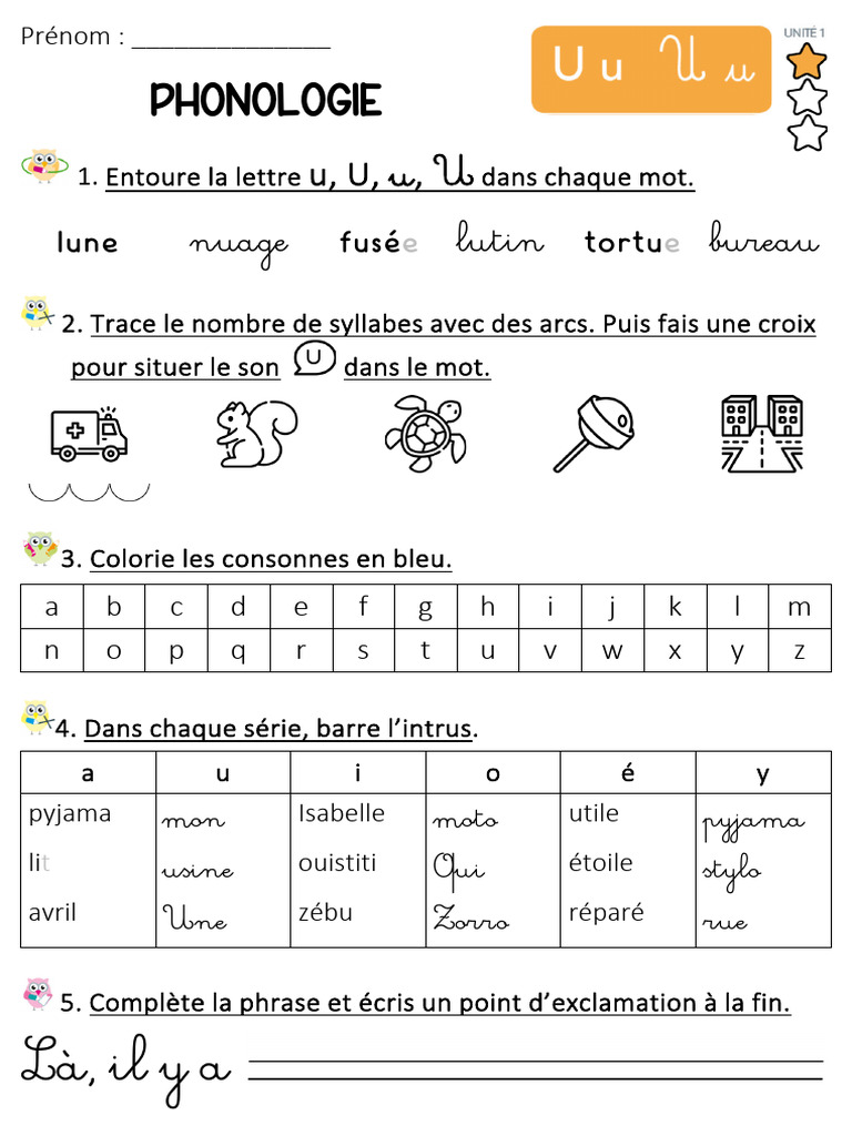 Exercices sur le son u en phonologie | PDF | Linguistique