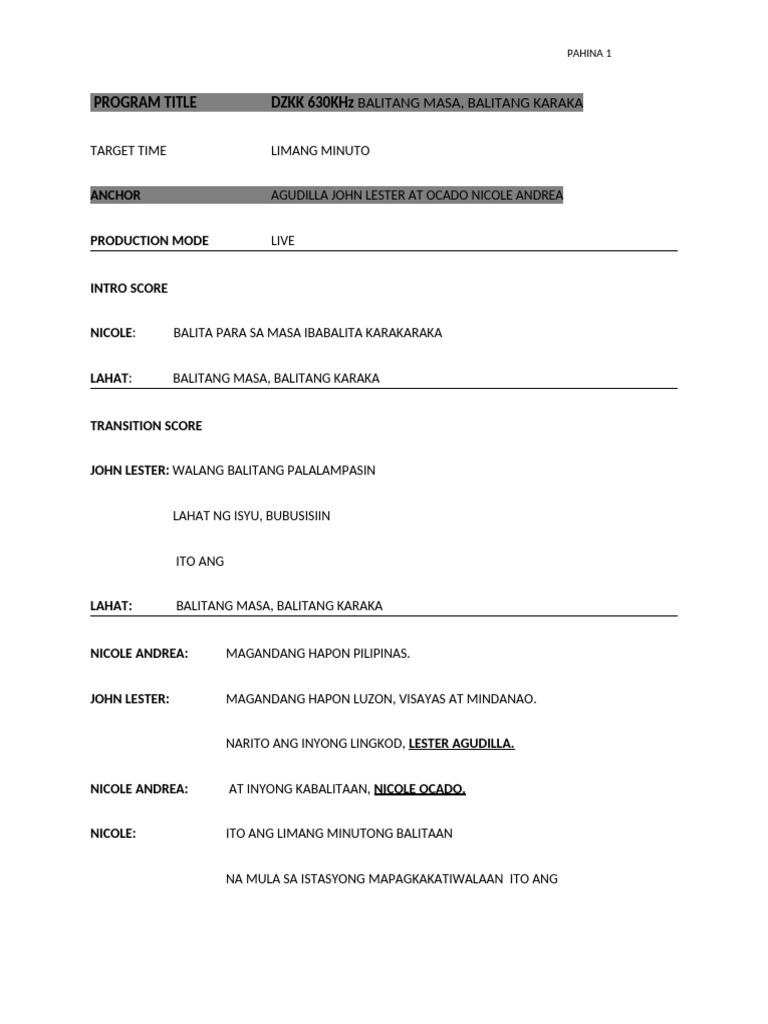 Ronda Radyo Karaka | PDF