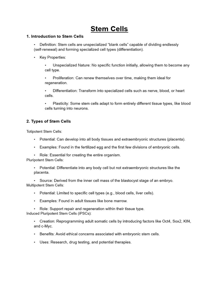 Bio Quiz | PDF | Stem Cell | Cell Potency