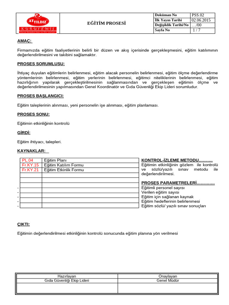 PSS.02. Eğitim Prosesi | PDF