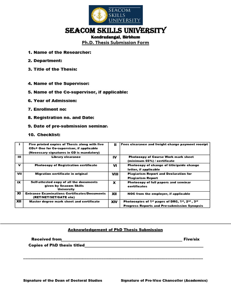 Final Ph.D. Thesis Submission Form - 2024 | PDF