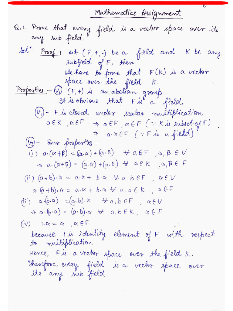 Assignment Maths Linear Algebra and Group Theory | PDF