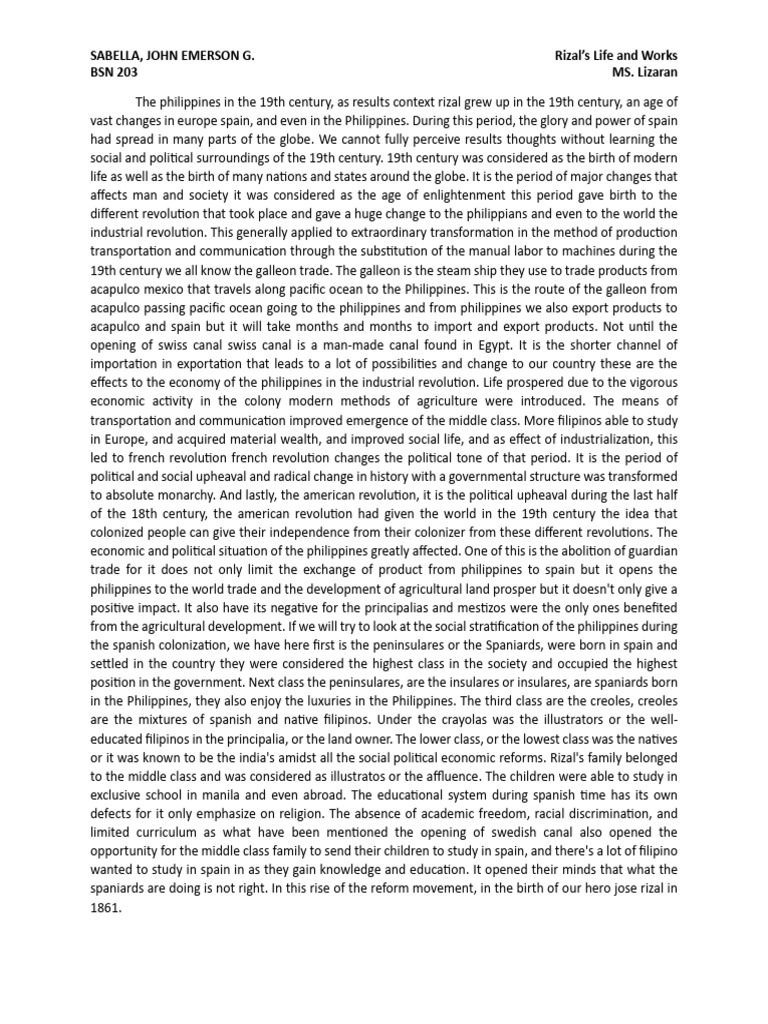 WEEK 1 ACTIVITY RLW SABELLA | PDF | Philippines | Spain