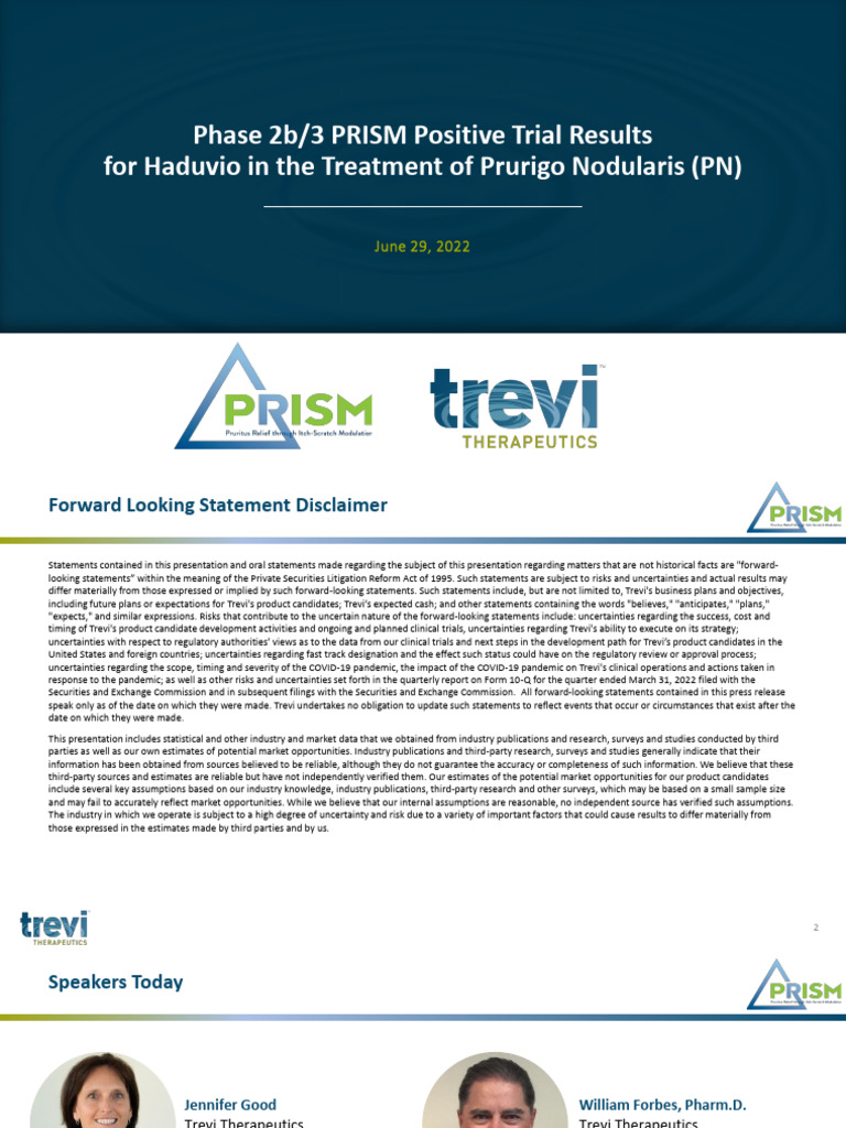 06 29 22 Trevi PRISM Data Presentation Conference Call | PDF | Clinical ...