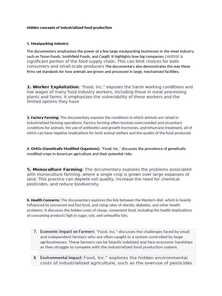 Food Industry's Hidden Truths | PDF | Agriculture | Food Industry